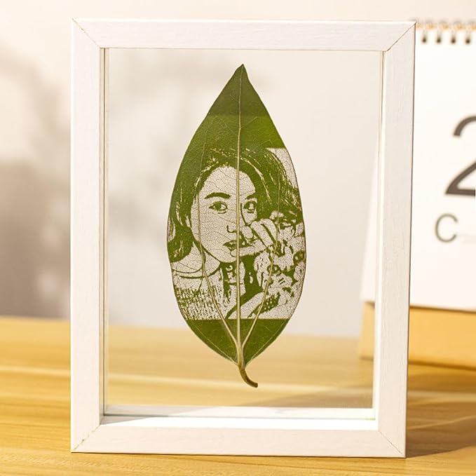 Leaf Engraving ( With Wooden Frame) – My Store